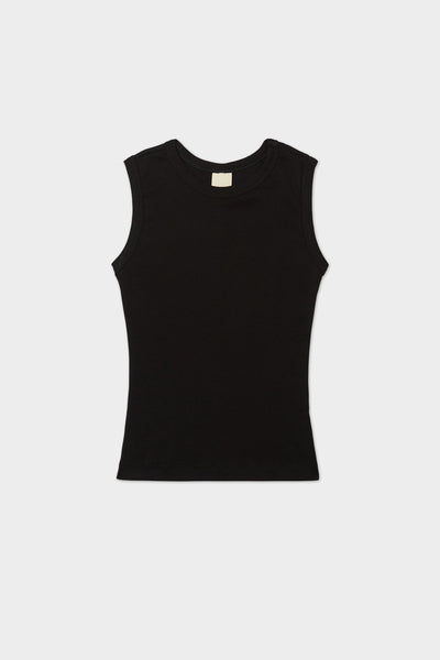 ORGANIC COTTON SHELL TANK, BLACK | Nu Swim